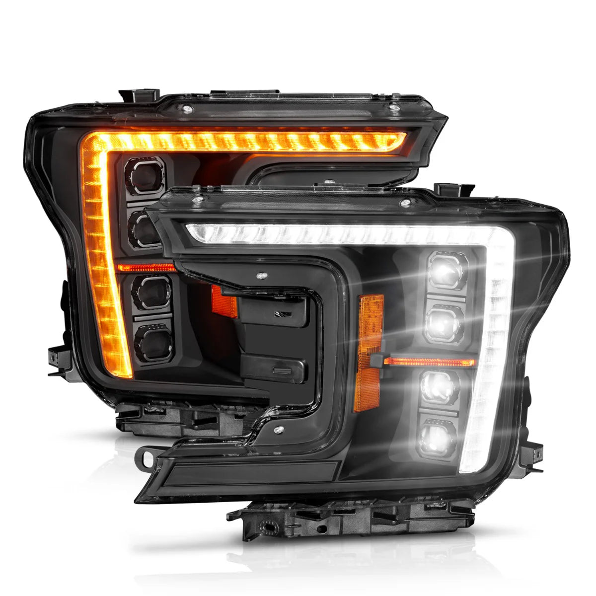 ANZO F-150 18-20 Z-SERIES FULL LED PLANK PROJECTOR HEADLIGHTS BLACK W ...