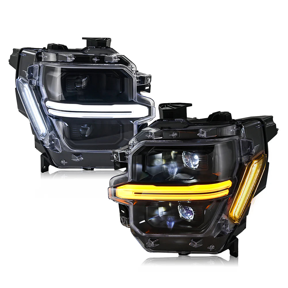 KUER LED DUAL PROJECTOR HEADLIGHT W/ DRL & STARTUP/SEQUENTIAL TURN ANI ...